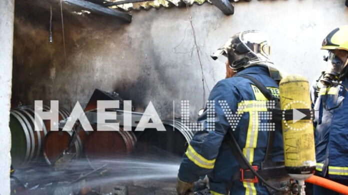 Φωτιά σε αποθήκη στον Πύργο -Στο νοσοκομείο μία γυναίκα - EPIRUS Online